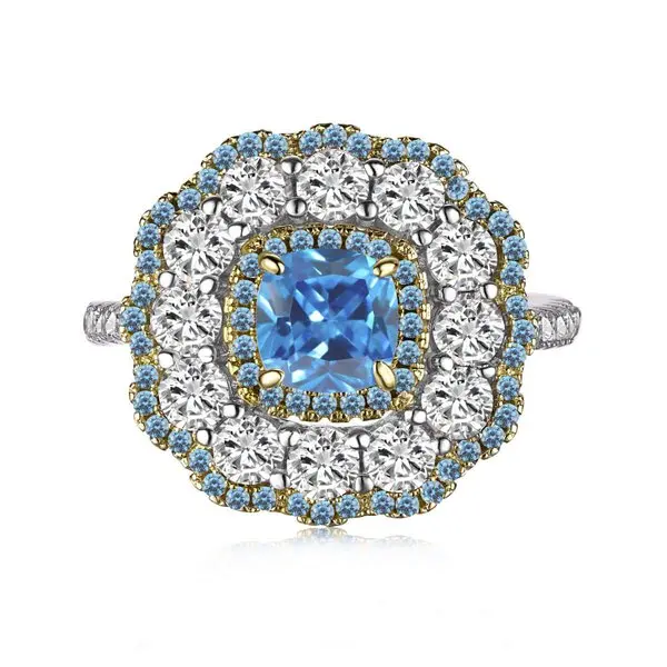 VIVIANA HALIL Blue / Silver The Marilyn Ring In Sterling Silver, Something Blue - Blue/silver