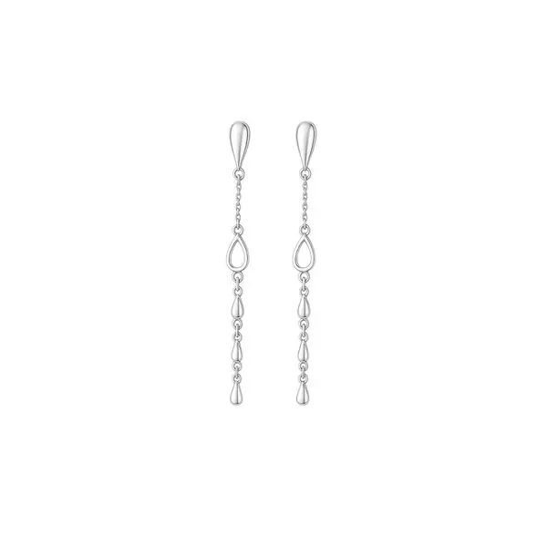 LUCY QUARTERMAINE Station Petal Drop Earrings - Silver