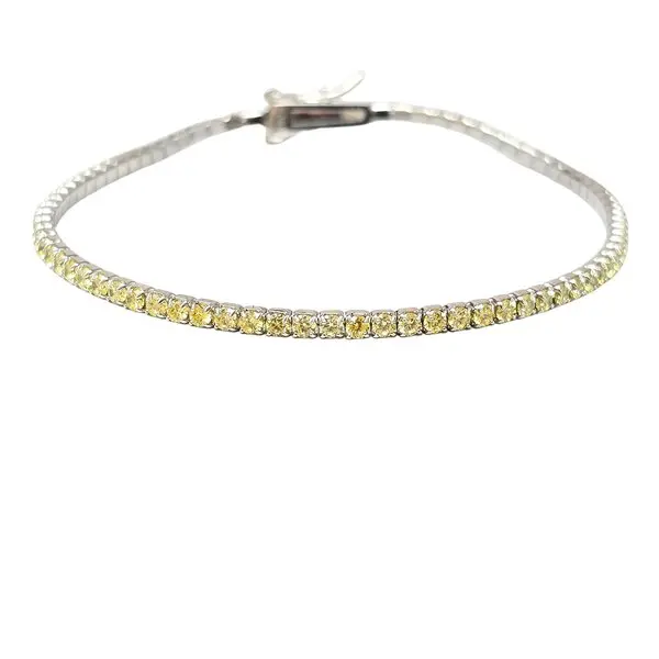 HARFI Citrine Gemstone Tennis Bracelet - Silver