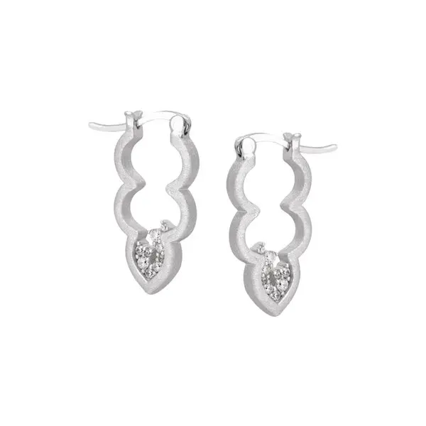 CLAIRE HILL DESIGNS Sparkly Cloud Hoop Earrings - Silver