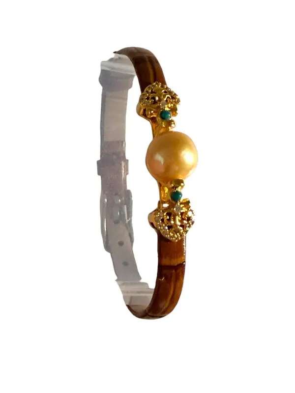 NINEMOO Gold Pearl Time Bracelet - Brown
