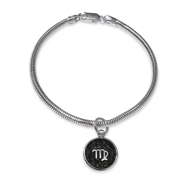 N'DAMUS LONDON Virgo Zodiac Astrolab Leather & Sterling Silver Bracelet - Black