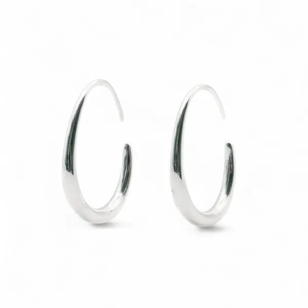 MISS CECILIA Slim Hoops - Silver
