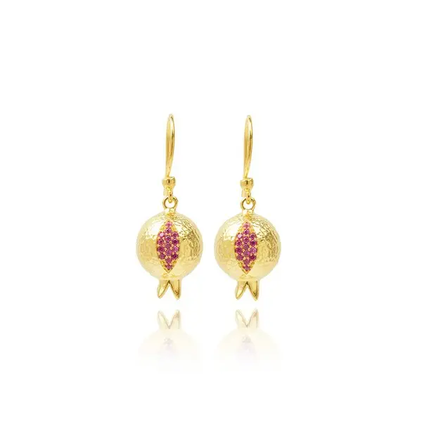 ECE LONDON Red / Gold The Pomona Earrings - Red/gold