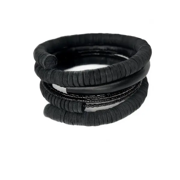 WAIWAI Eclipse Cuff Beaded Leather Bracelet