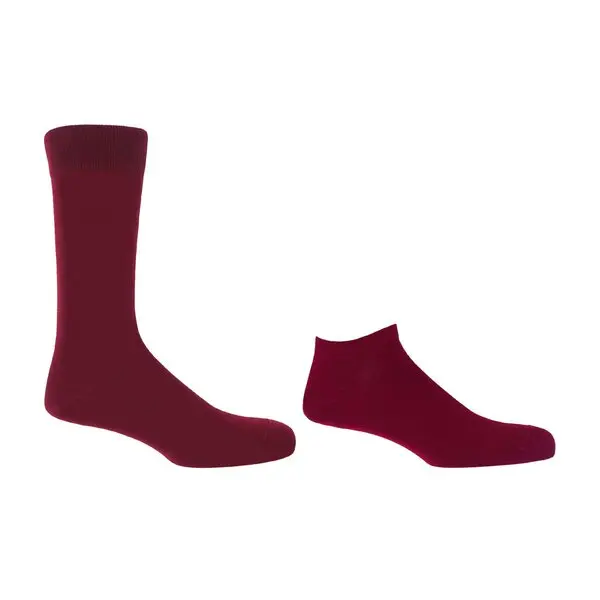 PEPER HAROW - MADE IN ENGLAND Classic Burgundy Luxury Crew & Trainer ’s Socks Bundle - Red