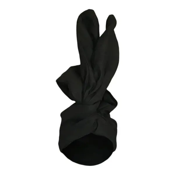 ROMER MILLINERY Twisturban Handkerchief Linen Turban - Black