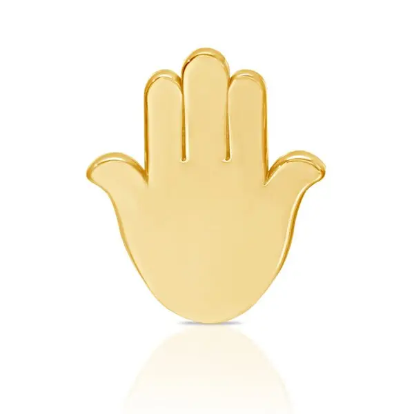 Maya Brenner Designs Charm Stud 14k Yellow Hamsa