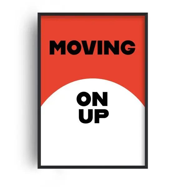 FANCLUB Black / Orange Moving On Up Retro Giclée Art Print A2 - Black/orange