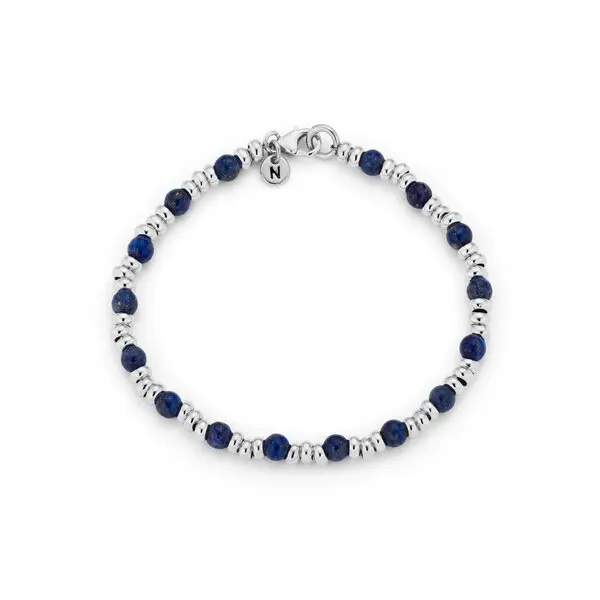 NELLOU JEWELLERY Blue / Silver Gem Bracelet September Birthstone Lapis Sterling Silver - Blue/silver