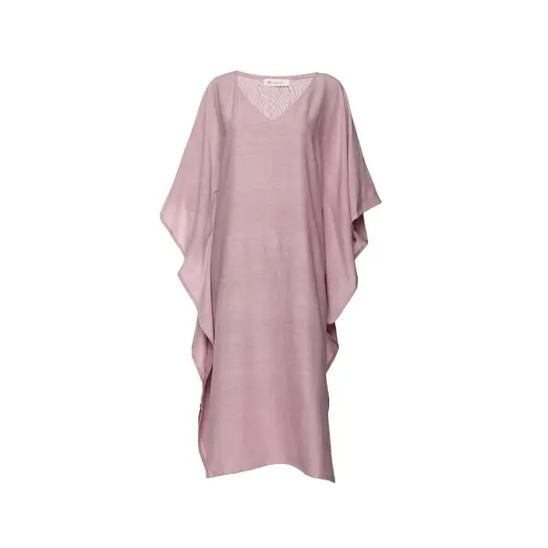 HERITAGEMODA Lavender Handwoven Cotton Kaftan Dress - Pink