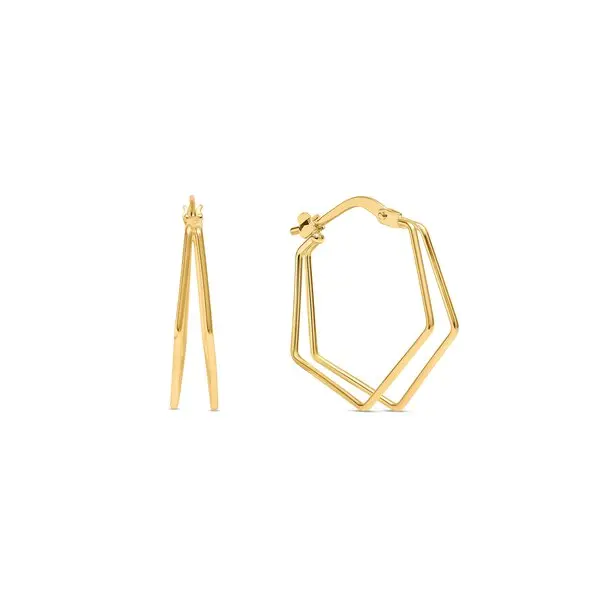 ESTERAH Geometric Hoop Earrings - Gold