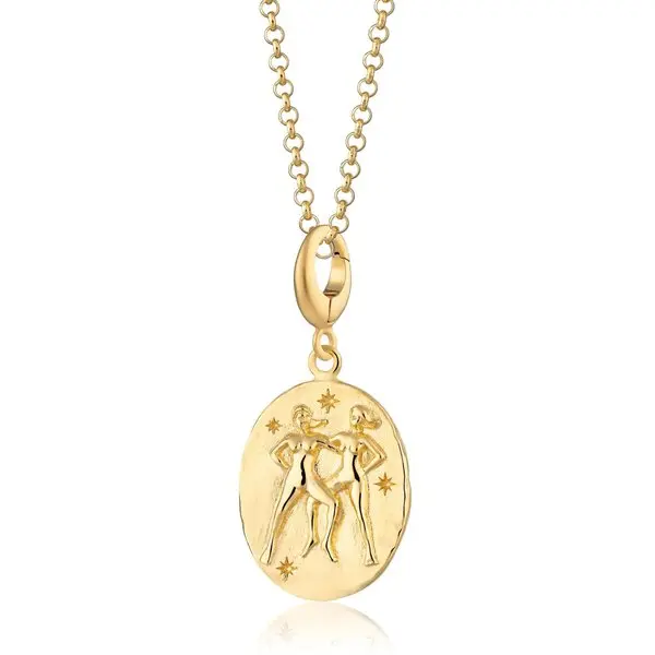 LILY CHARMED Plated Gemini Zodiac Charm Necklace Star Sign Necklace - Gold