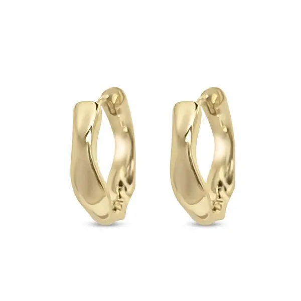CLEMENCE WREN Fluid Chunky Midi Hoop Earring - Gold