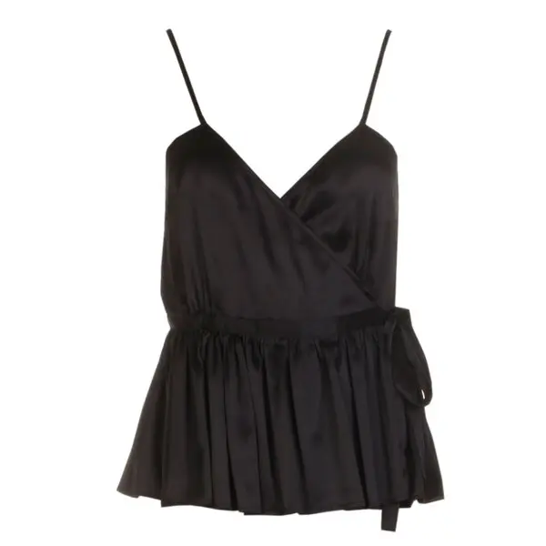 ROSES ARE RED Odile Silk Wrap Top - Black