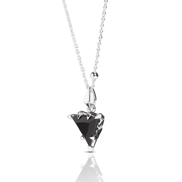 KASUN LONDON Trillion Pendant Silver & Onyx - Black/gray