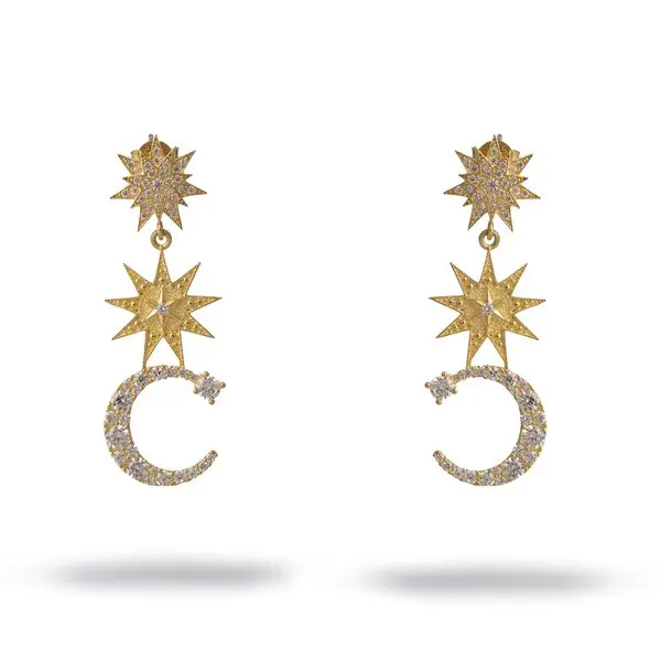 EBRU JEWELRY Starlit Moonlight Dangle Earrings