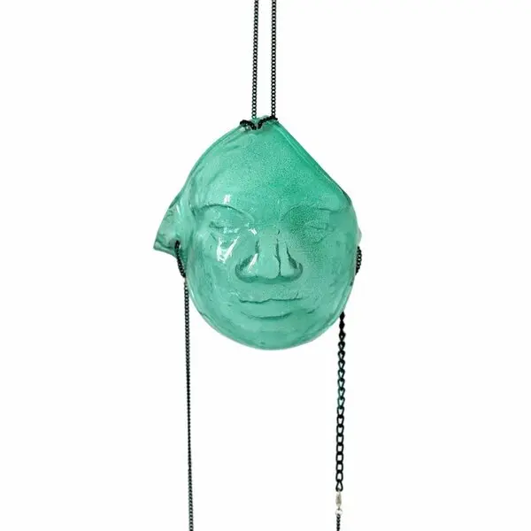 LAURA DAILI Emerald Glass Face Necklace - Green