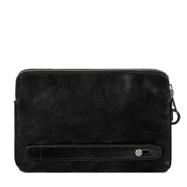 TIME RESISTANCE Leather Clutch In Ulysses - Black