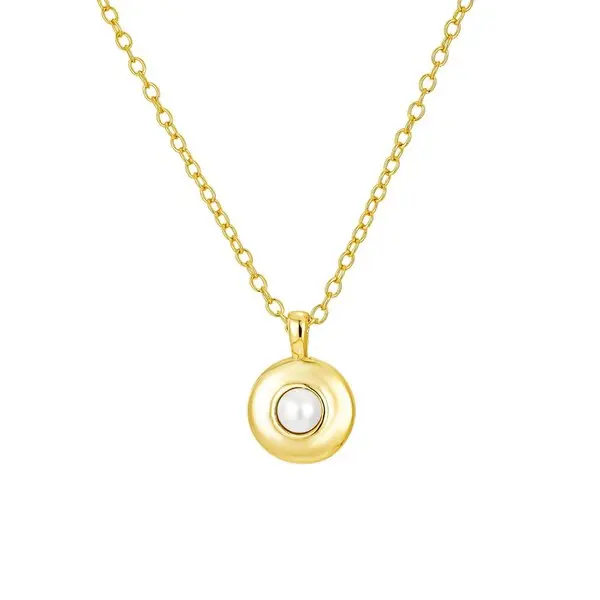 NAZZAR Mini Pearl Round Pendant Necklace