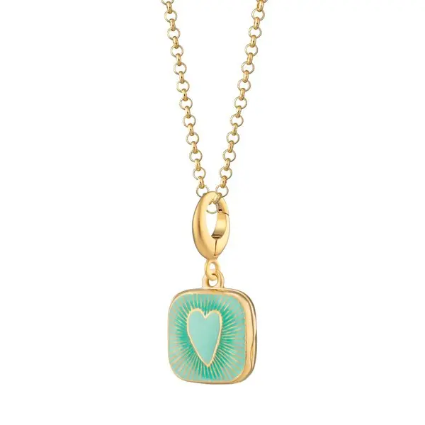 LILY CHARMED Gold / Blue Gold Plated Turquoise Heart Locket Necklace - Gold/blue