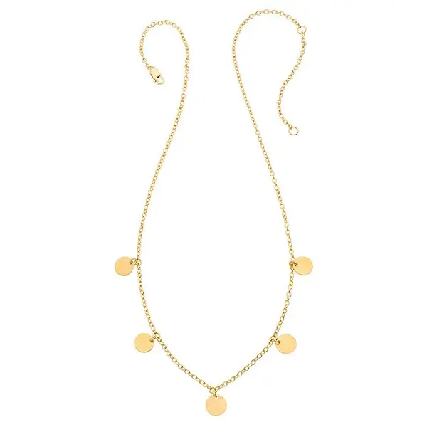 HEATHER HAWKINS Five Tiny Hammered Coins Necklace Filled - Gold