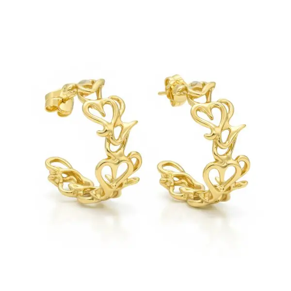 UNALOE Intertwined Hearts Hoop Earrings In -plated – ’s Jewelry - Gold
