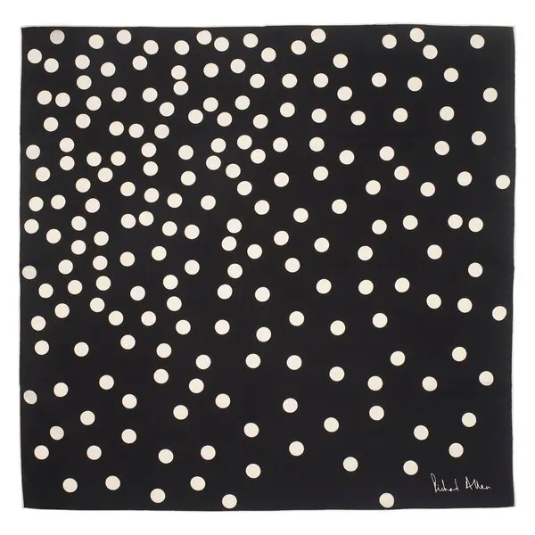 RICHARD ALLAN LONDON Black / White Black And White Polka Silk Scarf - Black/white