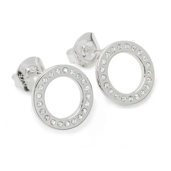 LUCY QUARTERMAINE Solid Sterling Art Deco Halo Studs - Silver