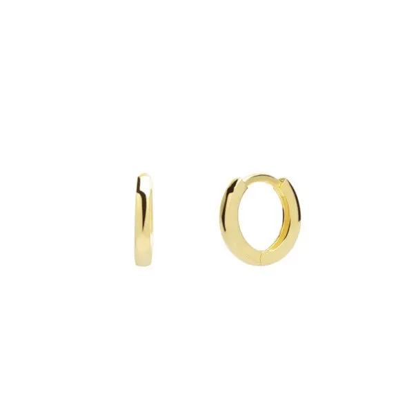 SPERO LONDON Edgy Geometric Sterling Silver Hoop Earrings - Gold