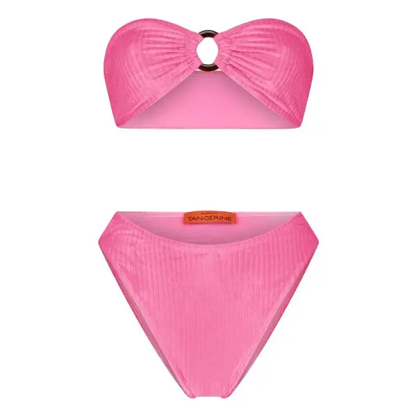 MAISON TANGERINE Santorini Velvet Swimsuit Barbie Bikini - Pink