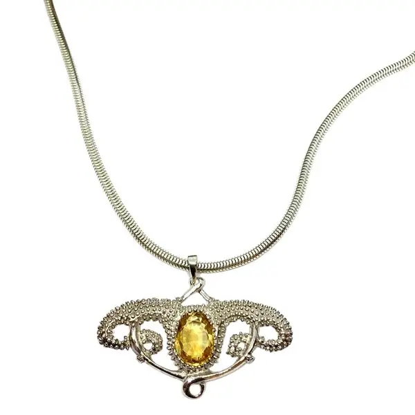 TG-JEWELLERY BY TAMARA GERVASIO Sea Urchin Pendant Necklace – Sterling With Citrine - Silver