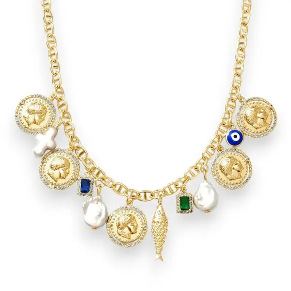 ALEXIE OF ATHENS Odyssey Coin Charm Necklace - Gold