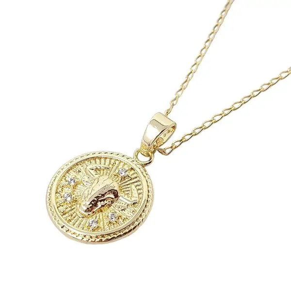 HARFI Taurus Plated Zodiac Astrology Pendant Charm Necklace - Gold