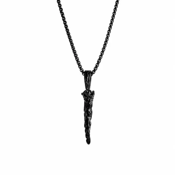 ISKRA Royal Horn Stainless Steel Necklace - Black