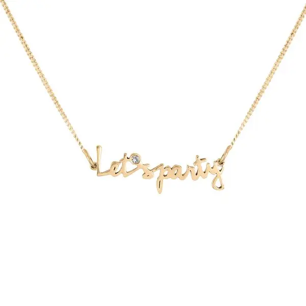 LEE RENEE Let's Party Diamond Necklace - Gold