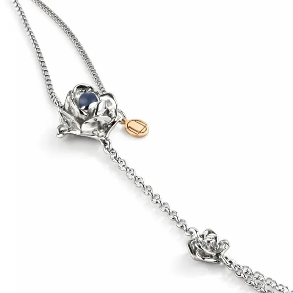 UNALOE Sterling Silver Rose Hand Harness With Sapphire - Silver/blue