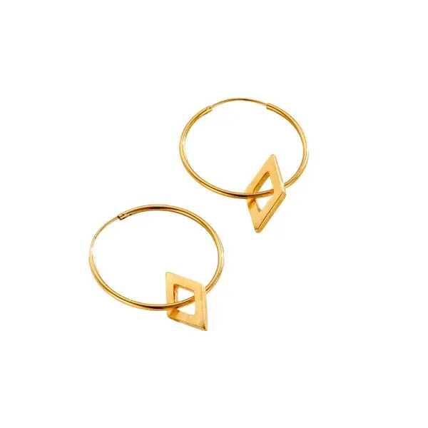 POSH TOTTY DESIGNS Yellow Large Geometric Hoop Earrings - Gold