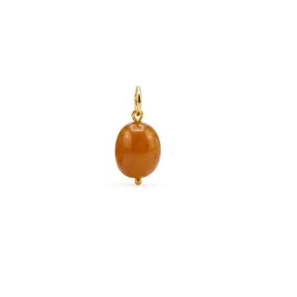 JAREDJAMIN Carnelian Pebble Necklace Pendant Charm - Orange