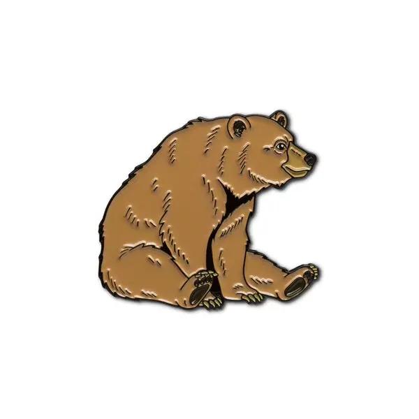 MAKE HEADS TURN Brown / Black Enamel Pin Bear - Brown/black