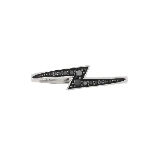 ZOË & MORGAN Black / White Zap Black Diamond Ring White Gold - Black/white