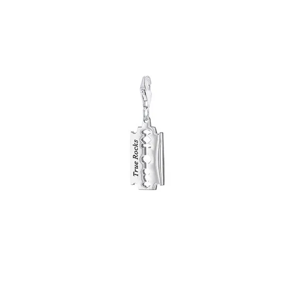 TRUE ROCKS Mini Razor Blade Charm Sterling - Silver