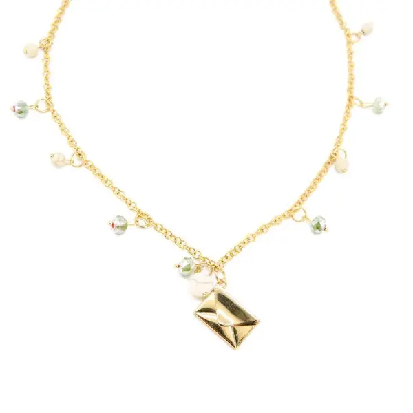 ADIBA The Love Letter Pendant Handmade Necklace - Gold