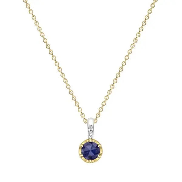 DINNY HALL Silver / Blue / Gold September Sapphire Birthstone Pendant - Silver/blue/gold