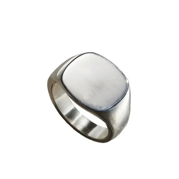 POSH TOTTY DESIGNS Sterling Rounded Square Signet Ring - Silver