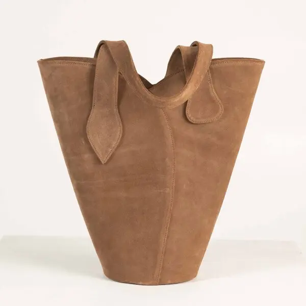 TARA STUDIO Oh Lala Tote Suede Leather Bag - Brown