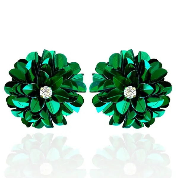 PINAR OZEVLAT Blossom Studs Emerald - Green