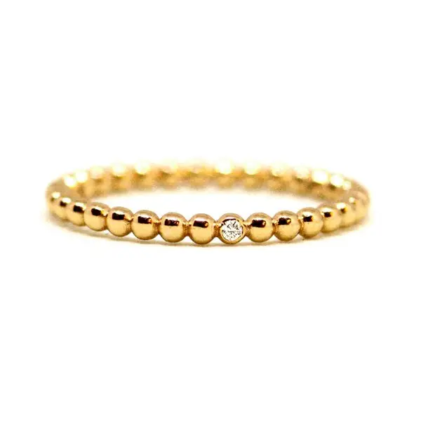 VICSTONENYC FINE JEWELRY Natural Diamond Ball Textured Yellow Ring - Gold