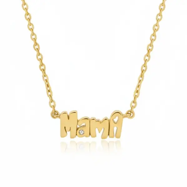 FRENVYRN Mama 18k Vermeil Necklace With Diamond - Gold