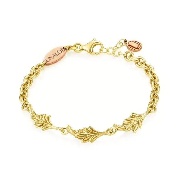 UNALOE Everblack Leaves Bracelet In Vermeil – Handmade Italian Nature-inspired Jewelry - Gold